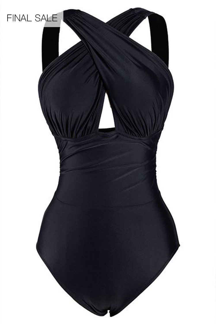 Deep Feelings Cross One Piece Swimsuit