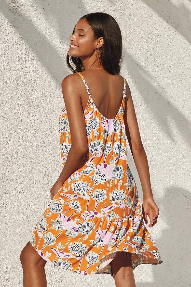 Riley Yellow Floral Sleeveless Dress