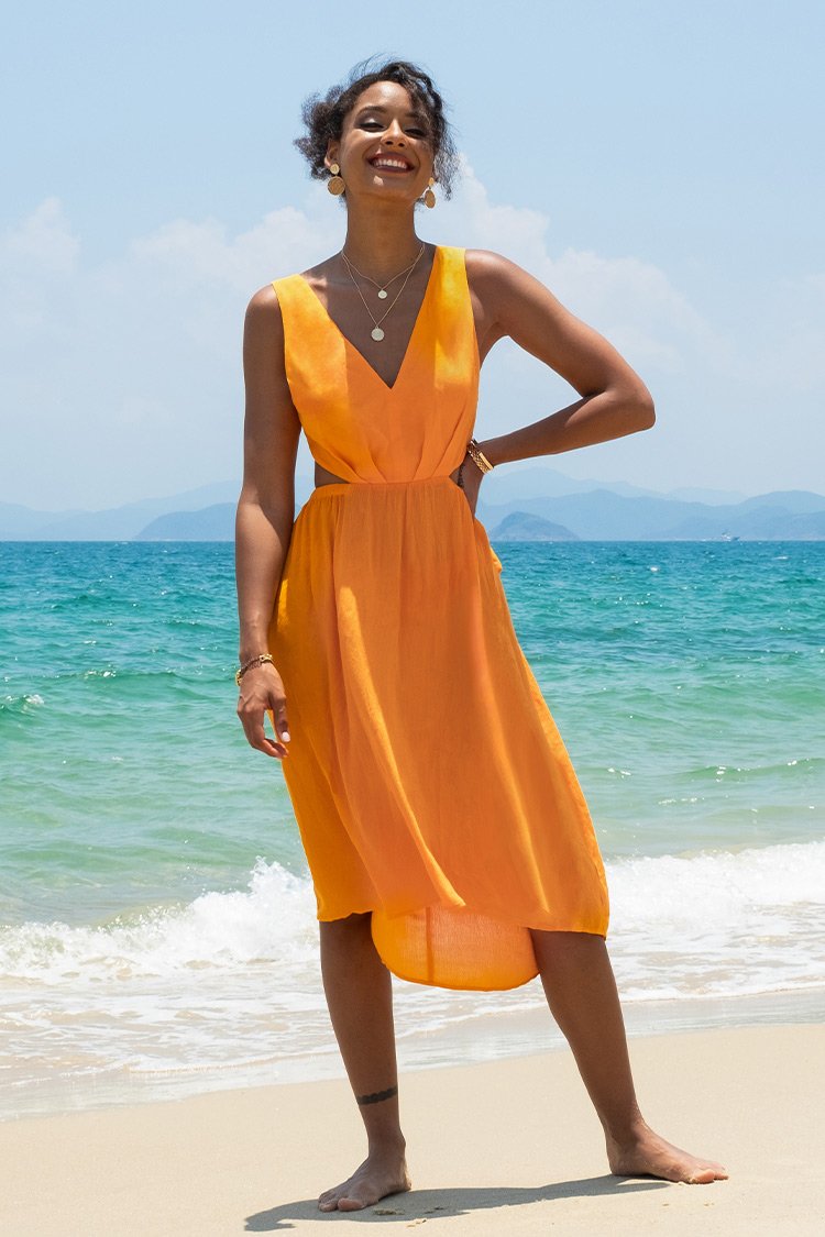 Amber Cutout Tie Back Dress