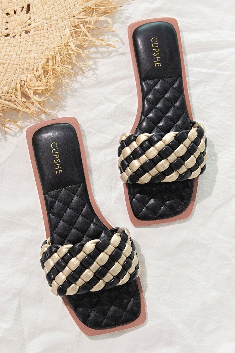 Cityscape Contrast Color Slide Sandals