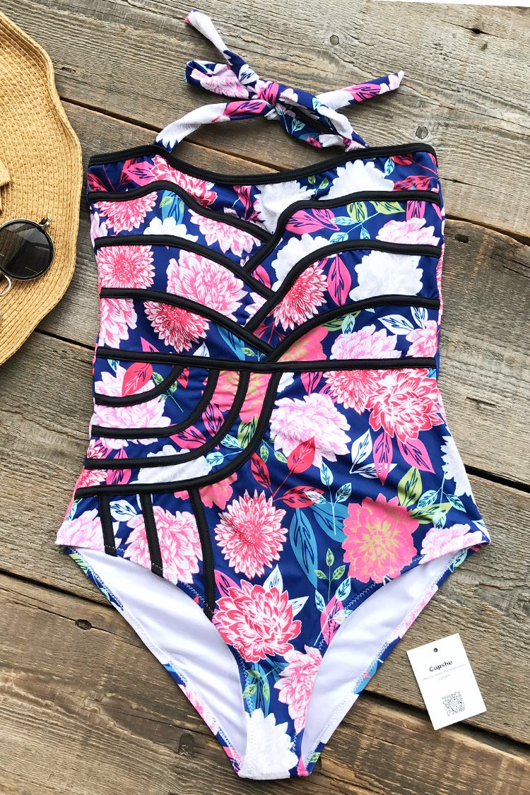 Colourful Fireworks Print One-piece Swimsuit