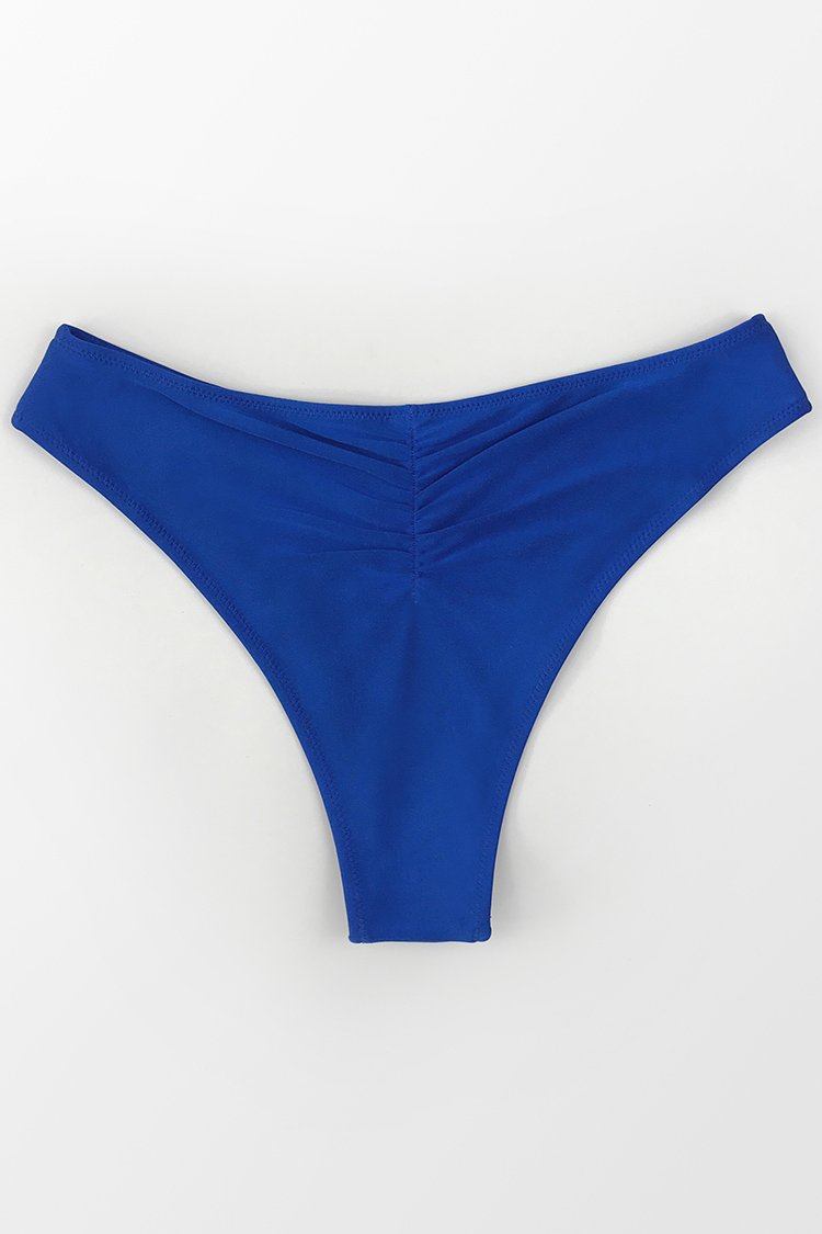 Blue High Leg Cheeky Bikini Bottom