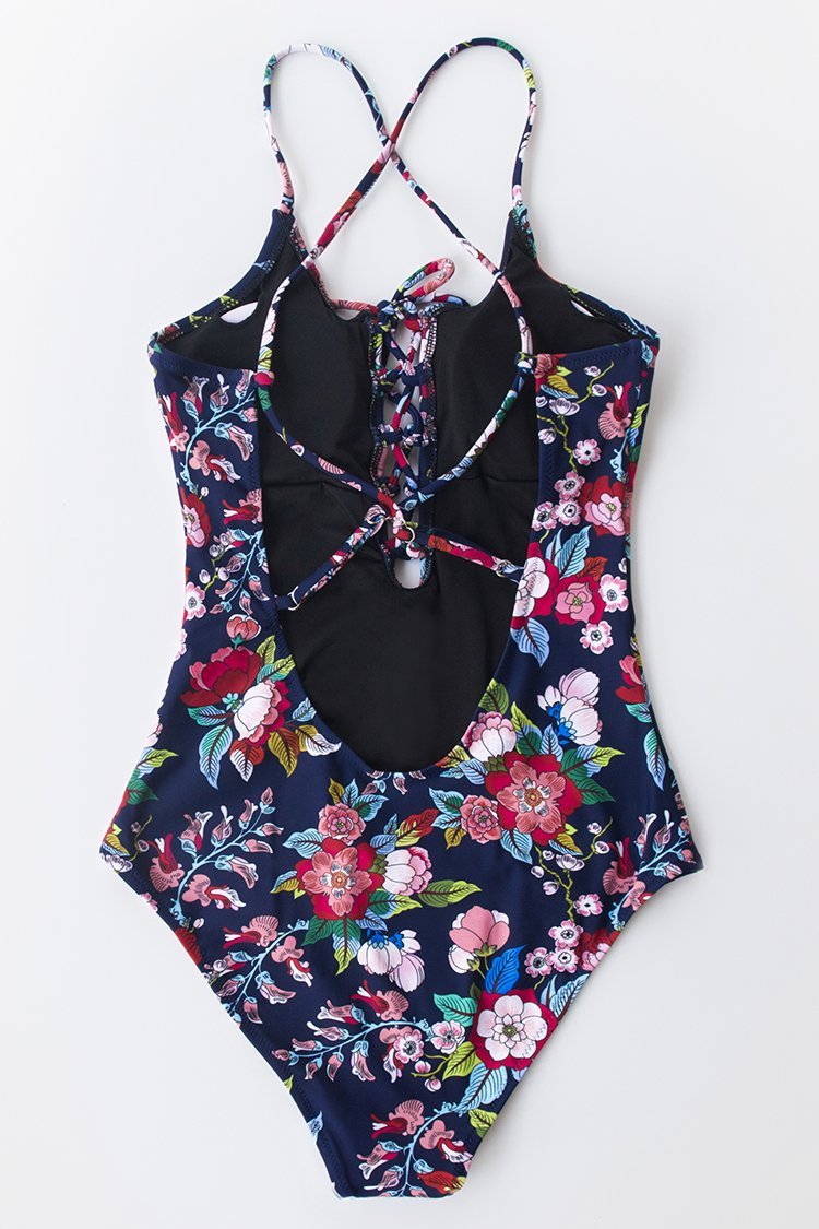 Midnight Rainbow Floral One-Piece Swimsuit