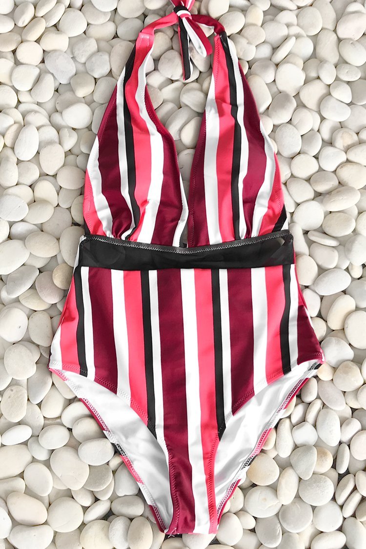 Cute Meet Mesh One-piece Swimsuit