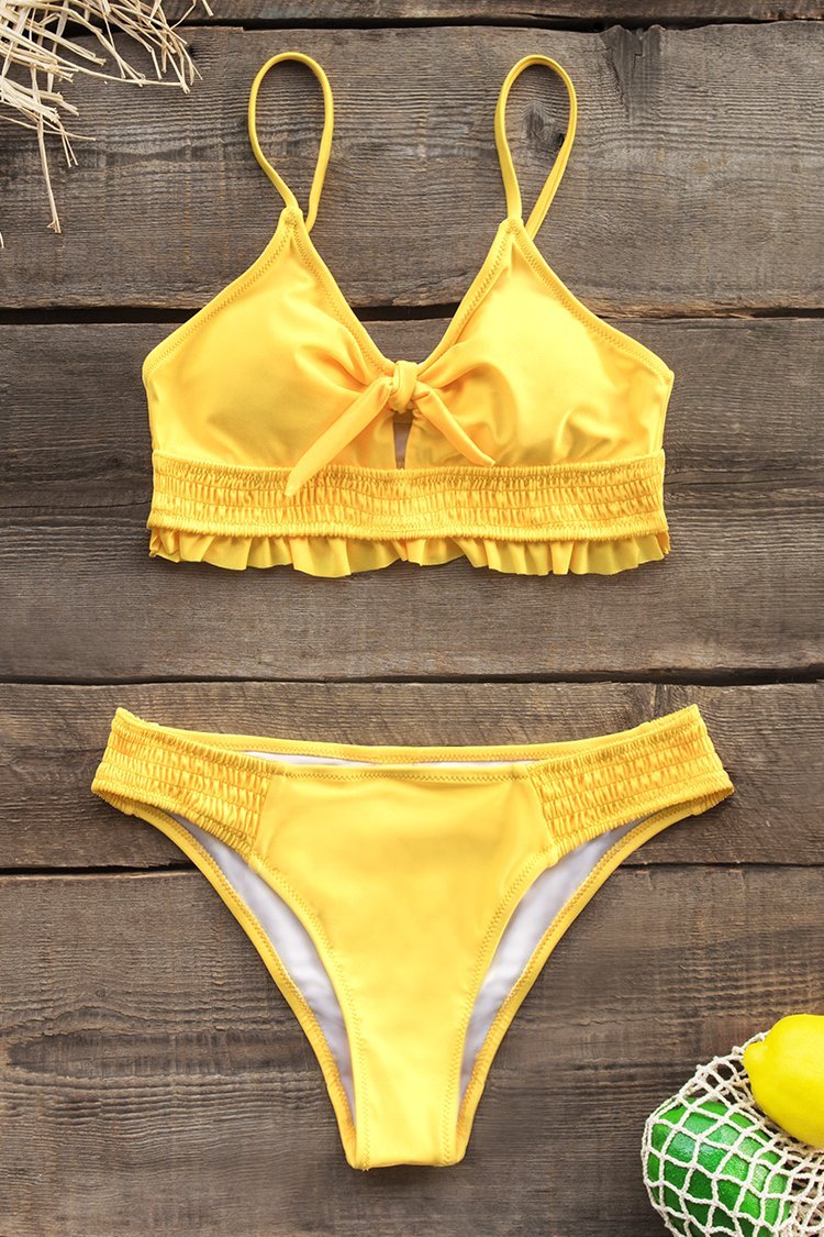 Yellow Ruffled Bikini