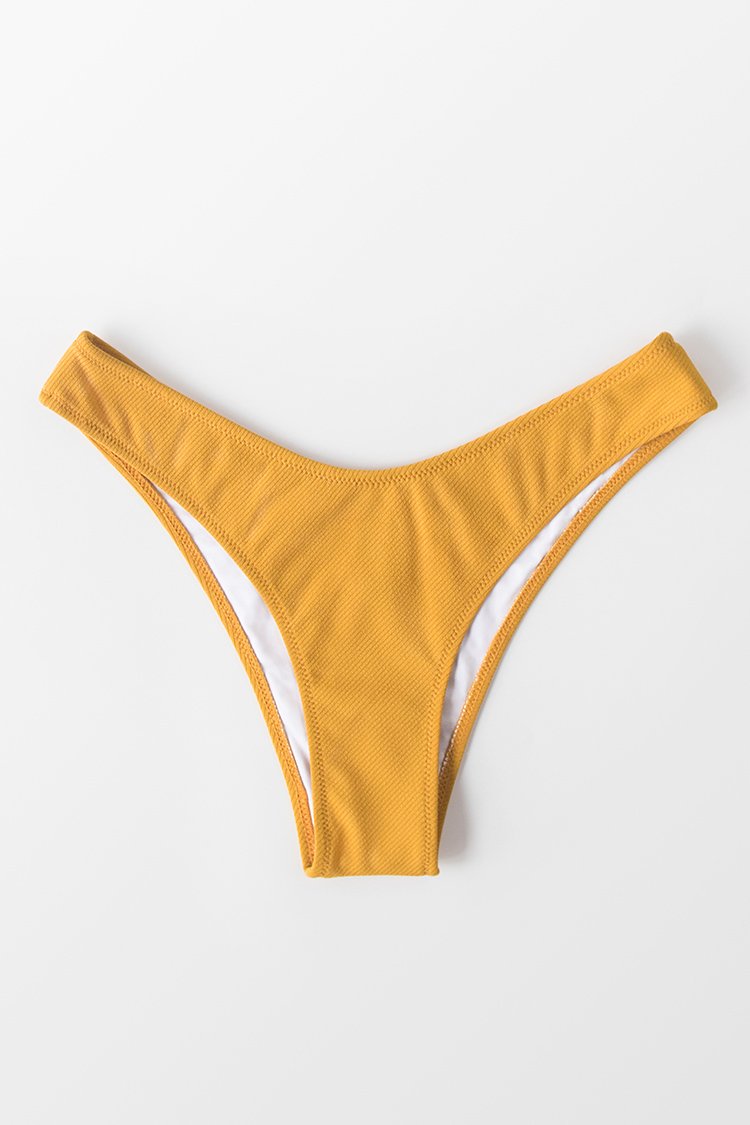 Yellow Low Rise Cheeky Bikini Bottom