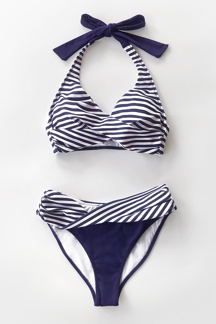 Modern Stripe Twist Bikini