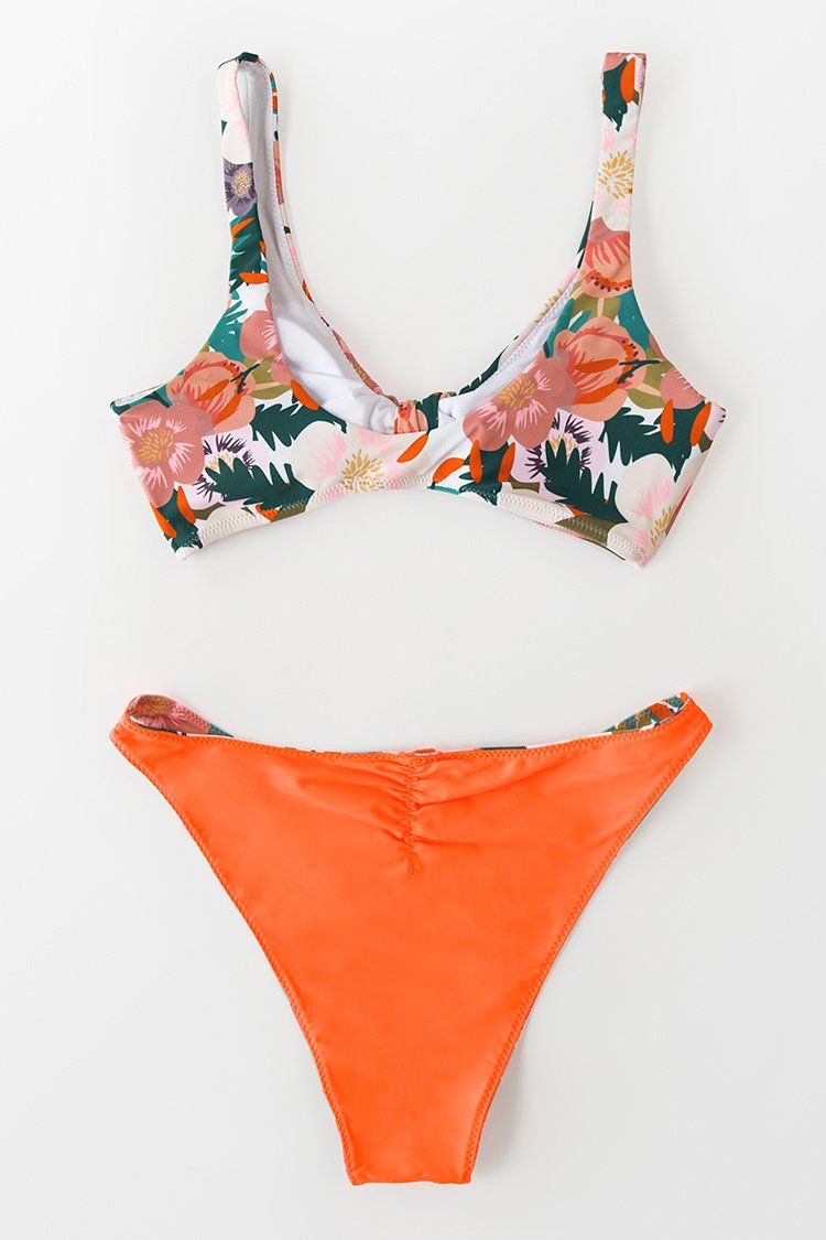 Floral Knotted Low Rise Bikini