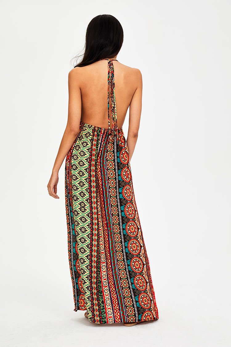 Boho Open Back Maxi Dress