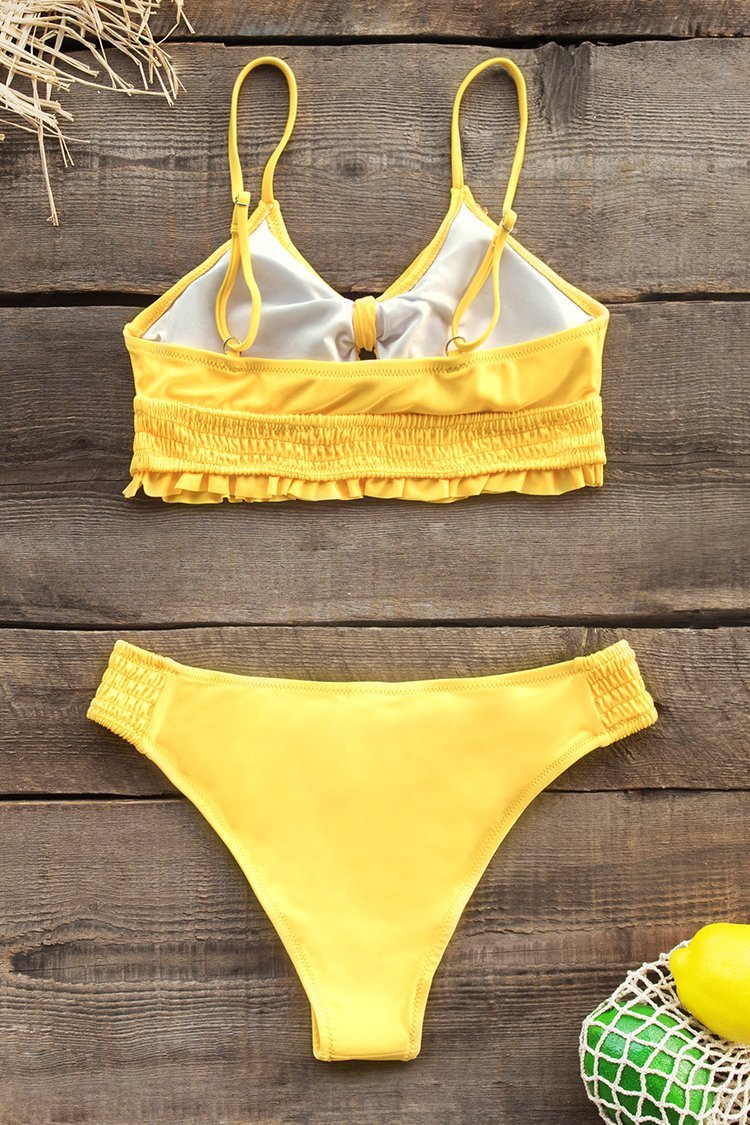 Yellow Ruffled Bikini