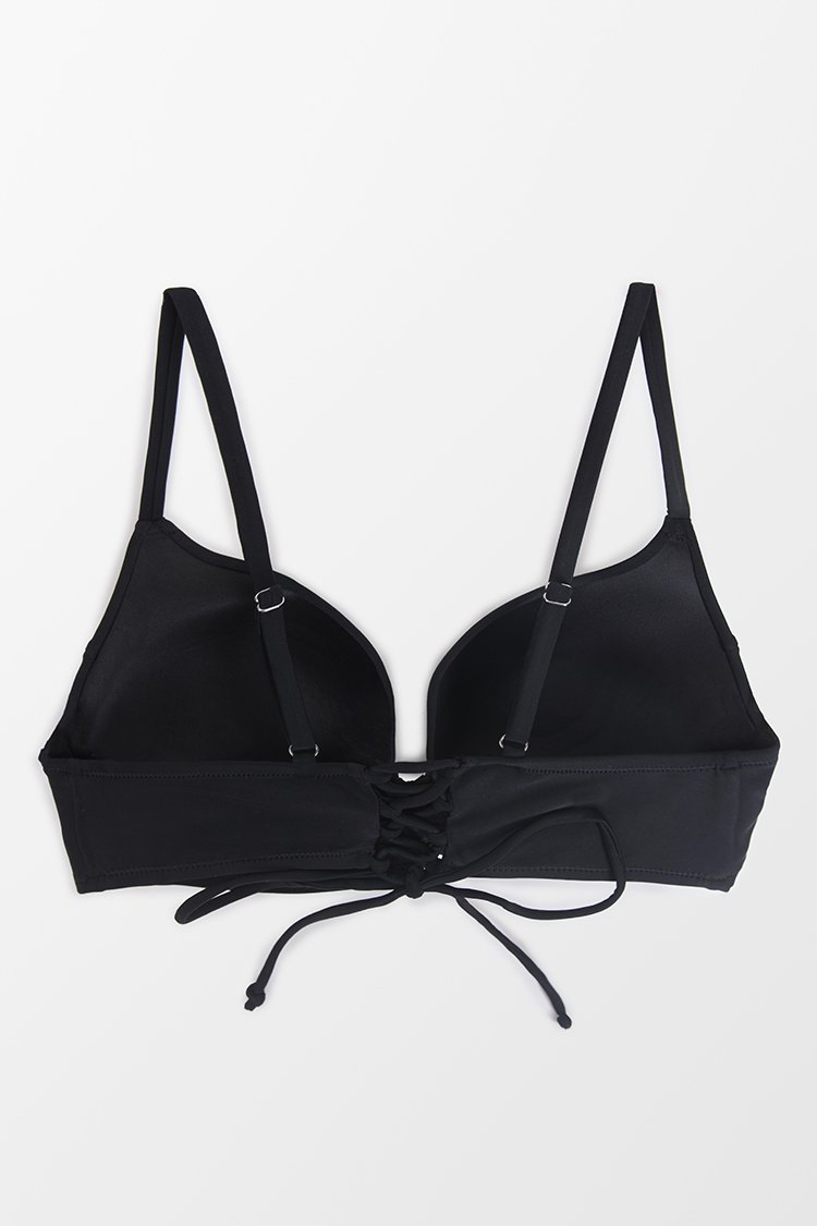 Elizabeth Lace-up Back Plus Size Bikini Top- Cupshe AU