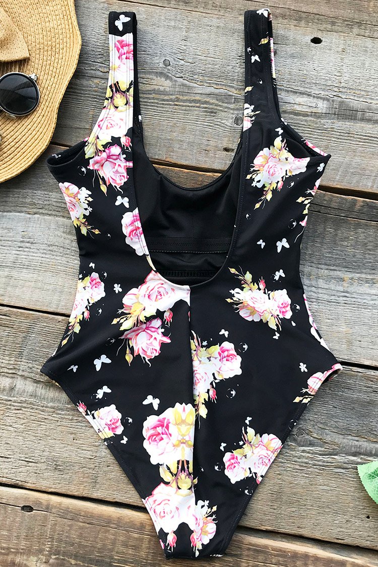Romantic Themes Print One Piece Swimsuit