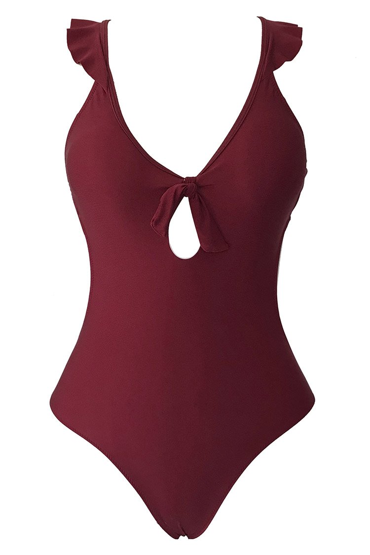 Goddess Of Love Solid One-piece Swimsuit