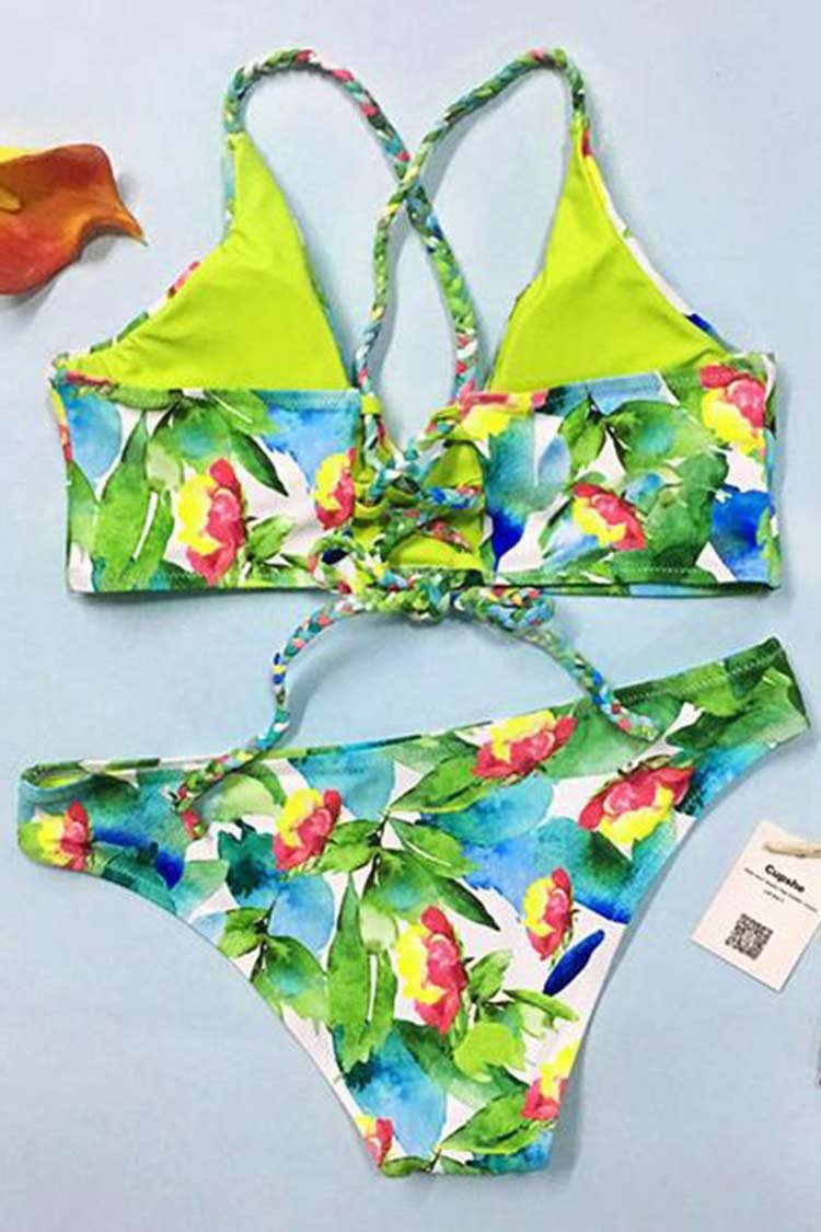 Oil Painting Floral Bikini Set