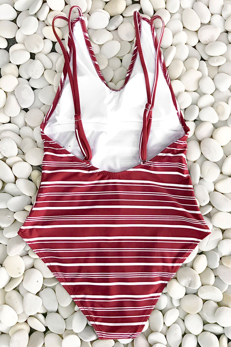 Facing Sun Stripe One-piece Swimsuit