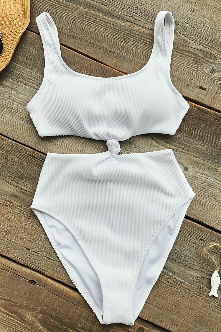 Hazy Beauty Solid One-piece Swimsuit