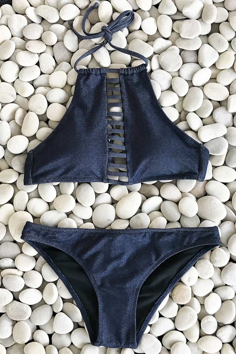 Echo of You Denim Bikini Set