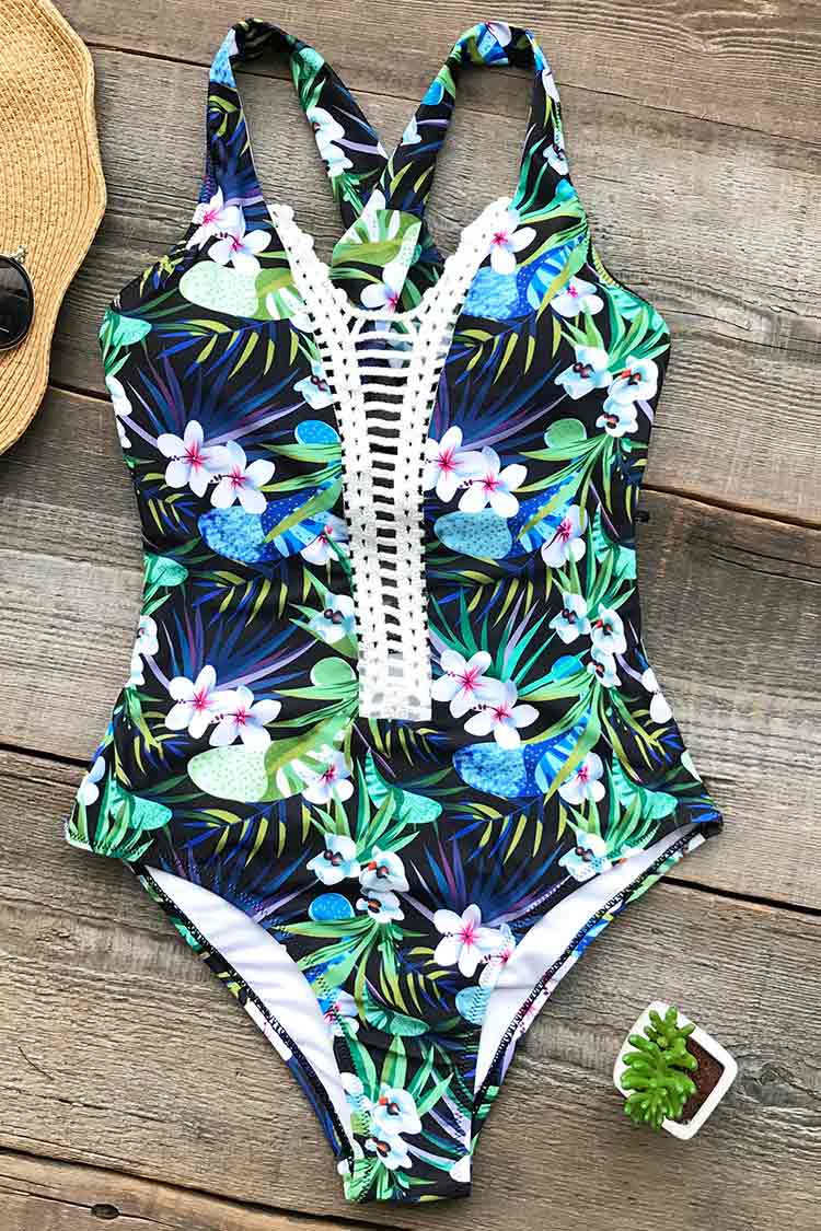 Lost Woods Print One-piece Swimsuit