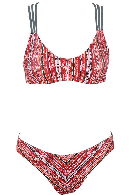 Heated Love In Desert Cross Back Bikini Set