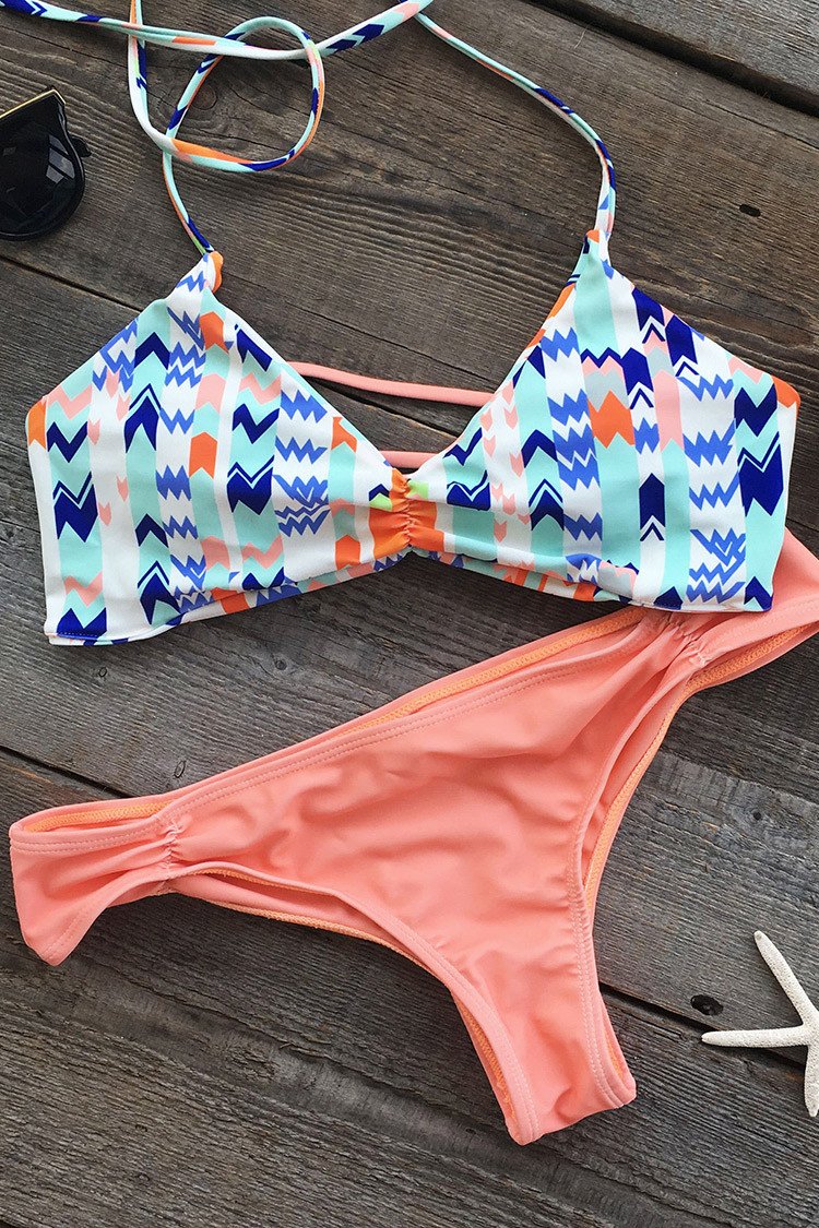 Simple As This Halter Bikini Set