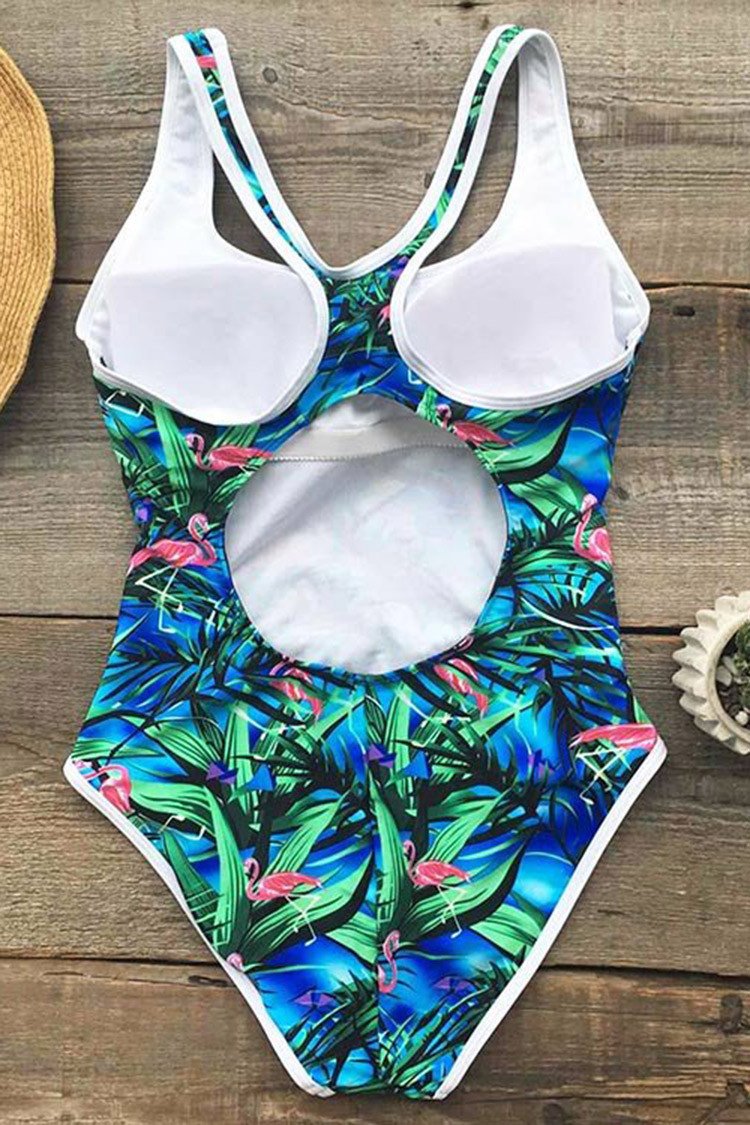 Mystical Rainforest Flamingo One Piece Swimsuit