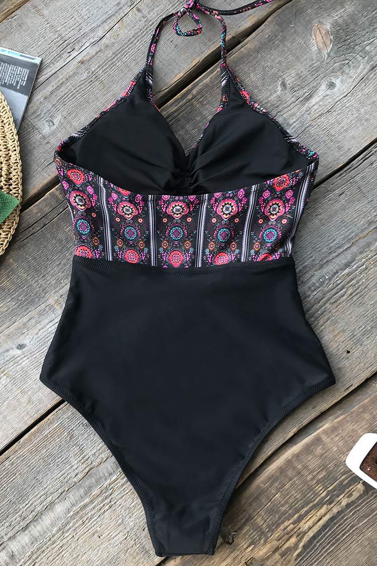 Sweet Lollipop Halter One Piece Swimsuit
