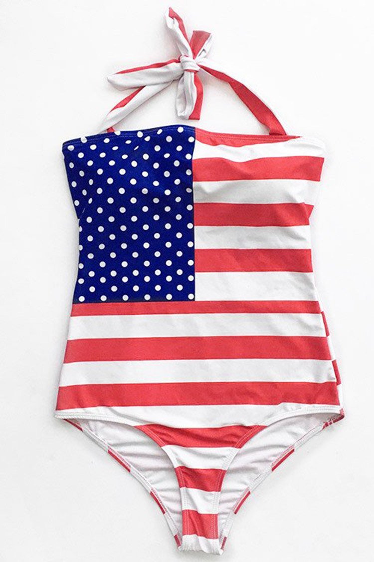 Freedom Of Beach Halter One-piece Swimsuit