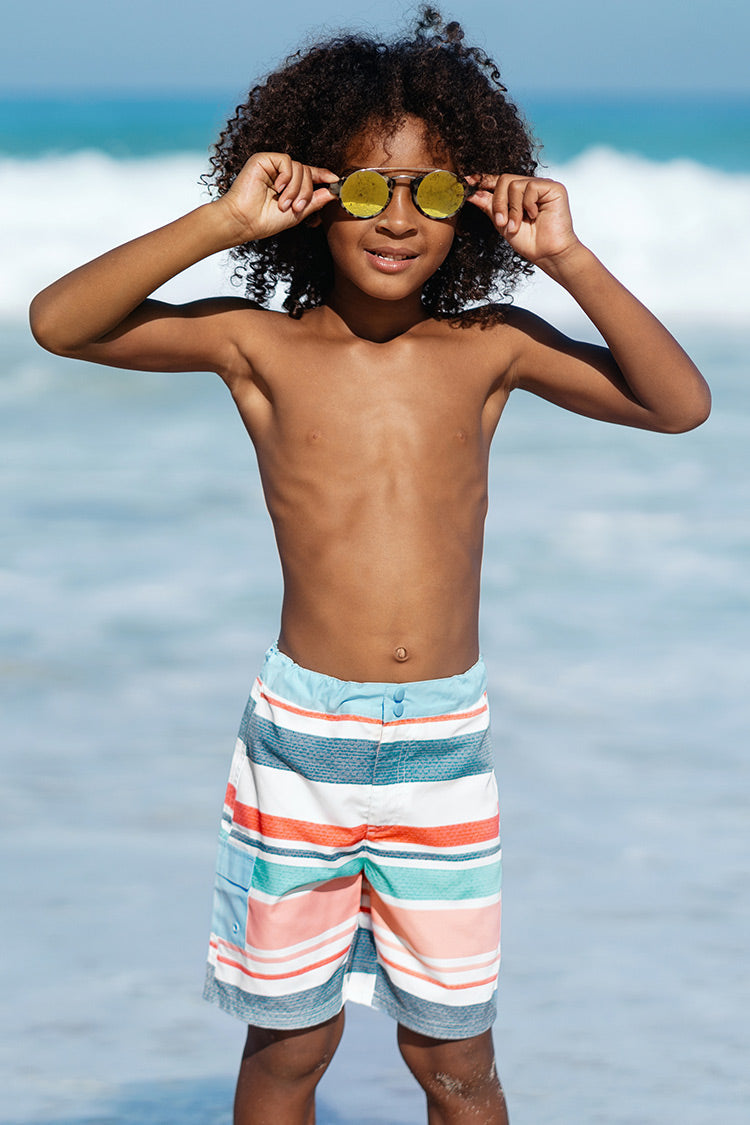 Shoreline Stripe Boys’ Fixed Board Shorts