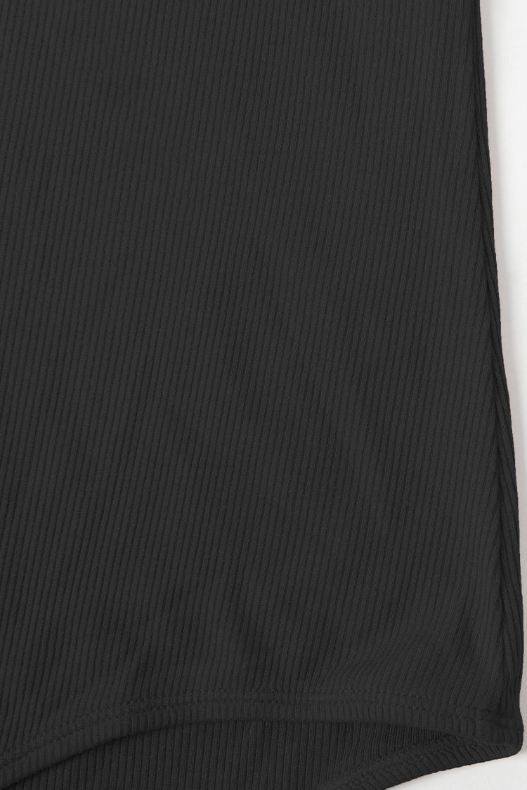 Carina Black Rib Twist Front Bodysuit