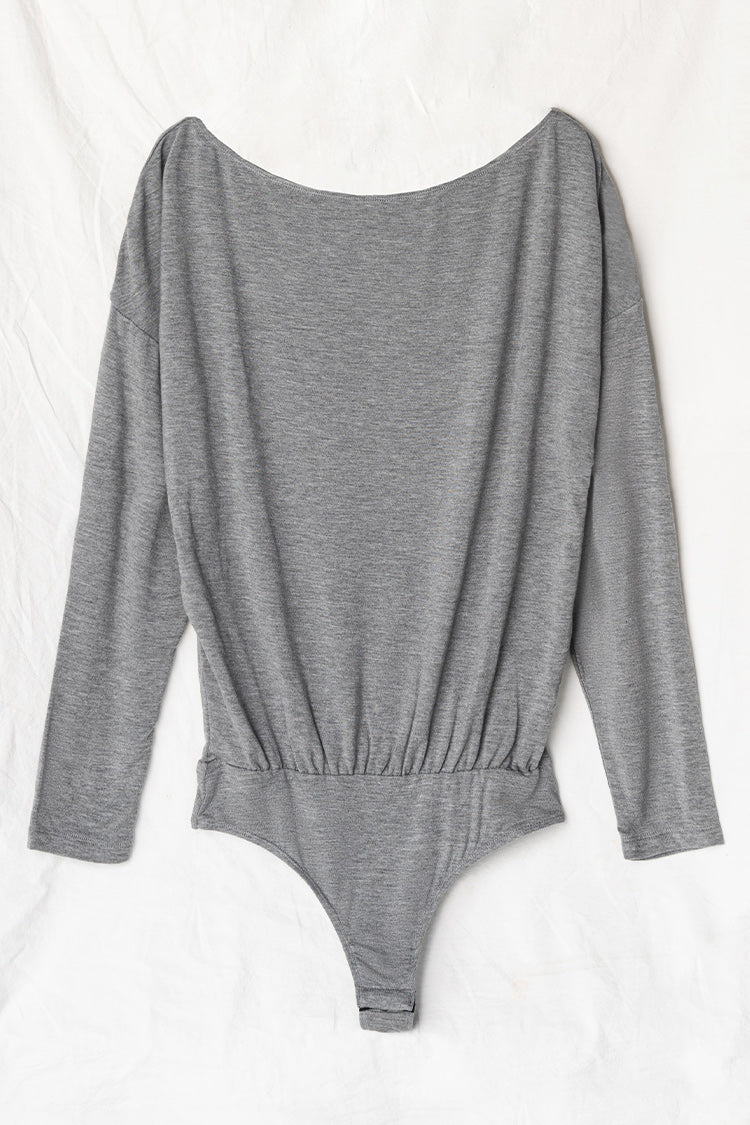 Christina Gray Long Sleeve Drop Shoulder Bodysuit