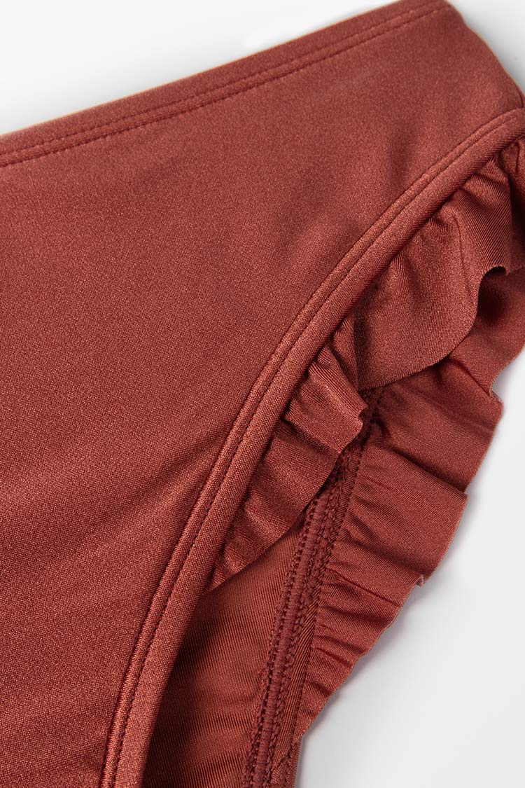 Ciara Ruffle Trim One Shoulder Bikini