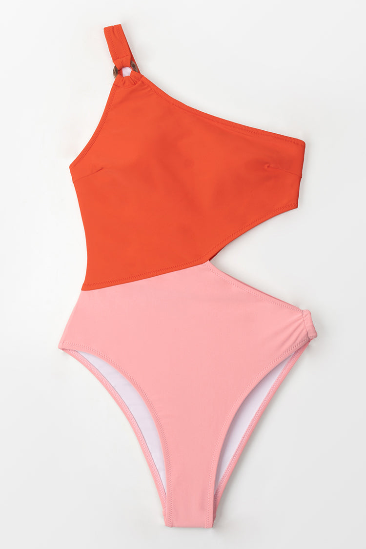 Dani One Shoulder Colorblock One Piece Swimsuit