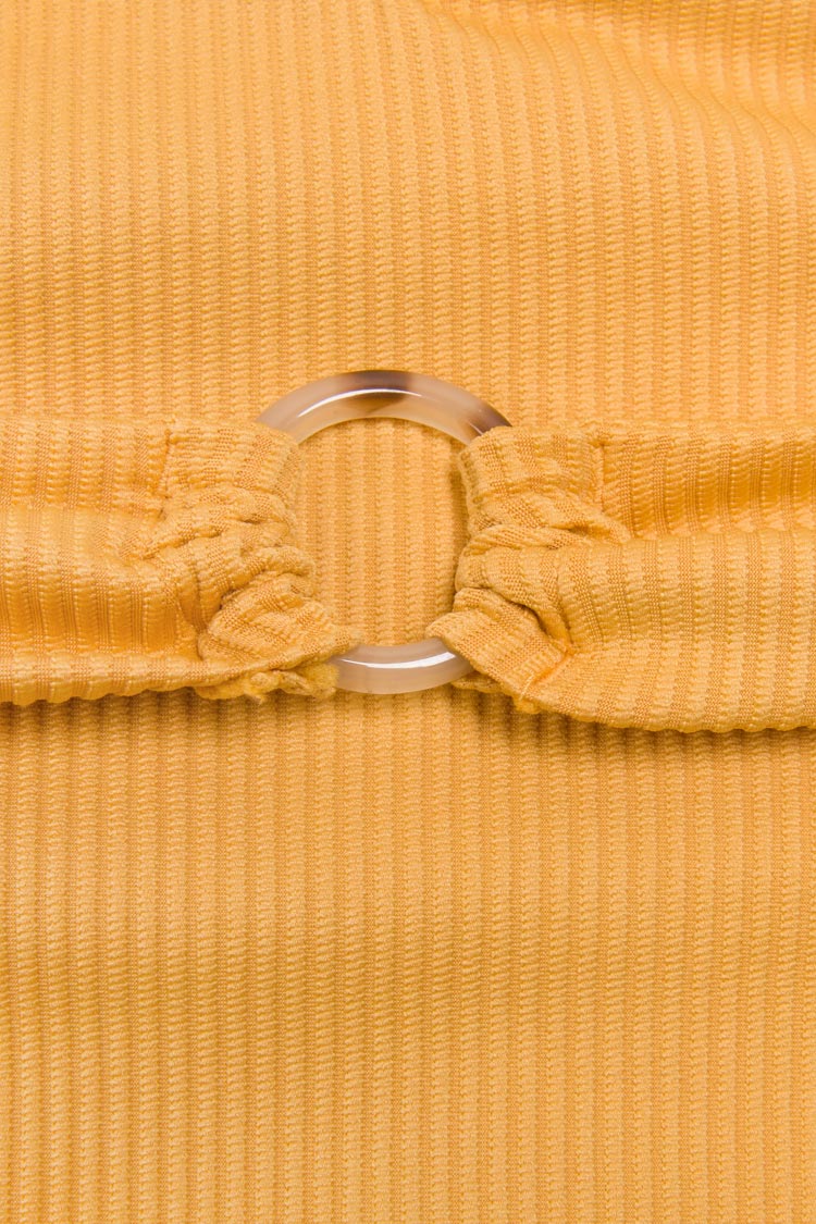 Lizbeth Rib O-ring Belted One Piece Swimsuit