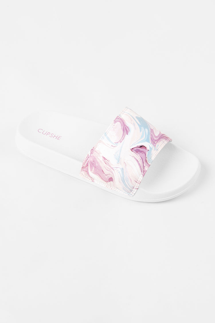 Baker Beach White Open Toe Slippers