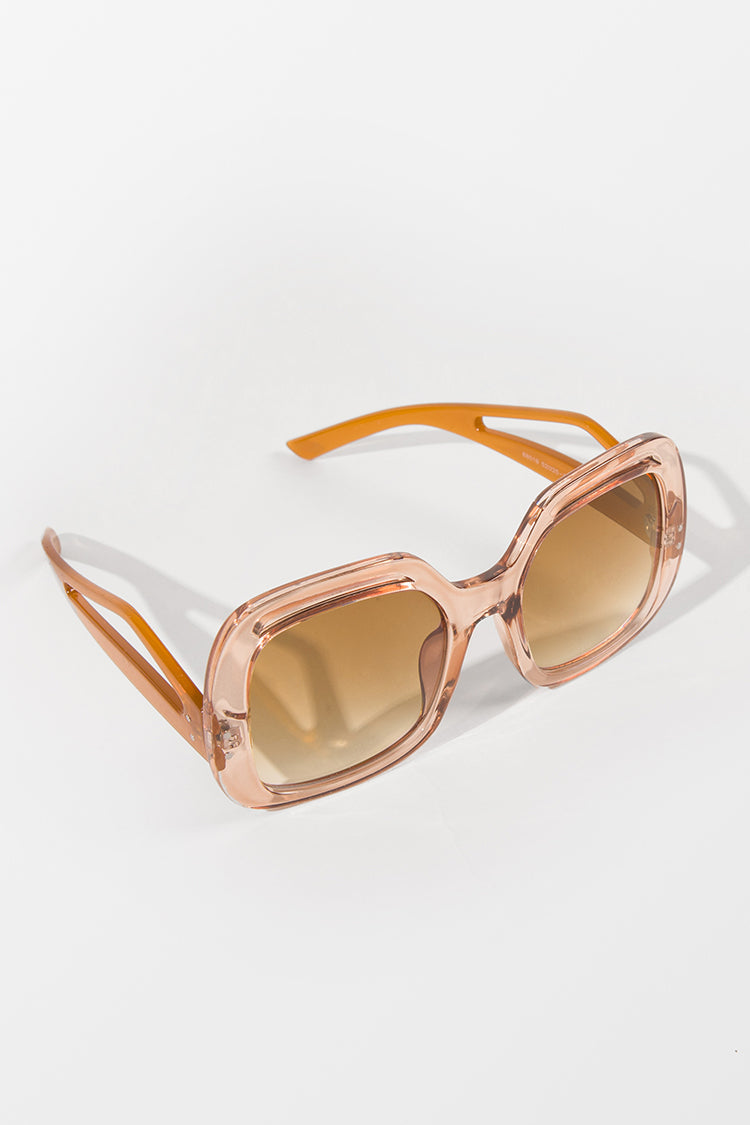 Gafas de sol oversized biege leopardo retro