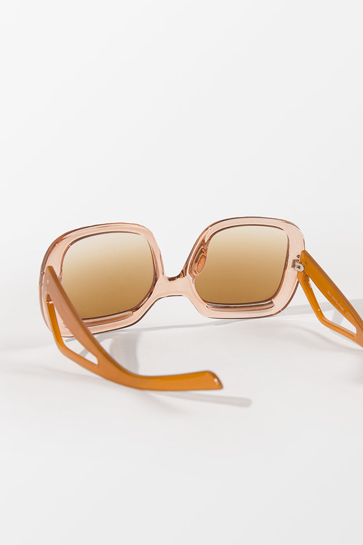 Gafas de sol oversized biege leopardo retro