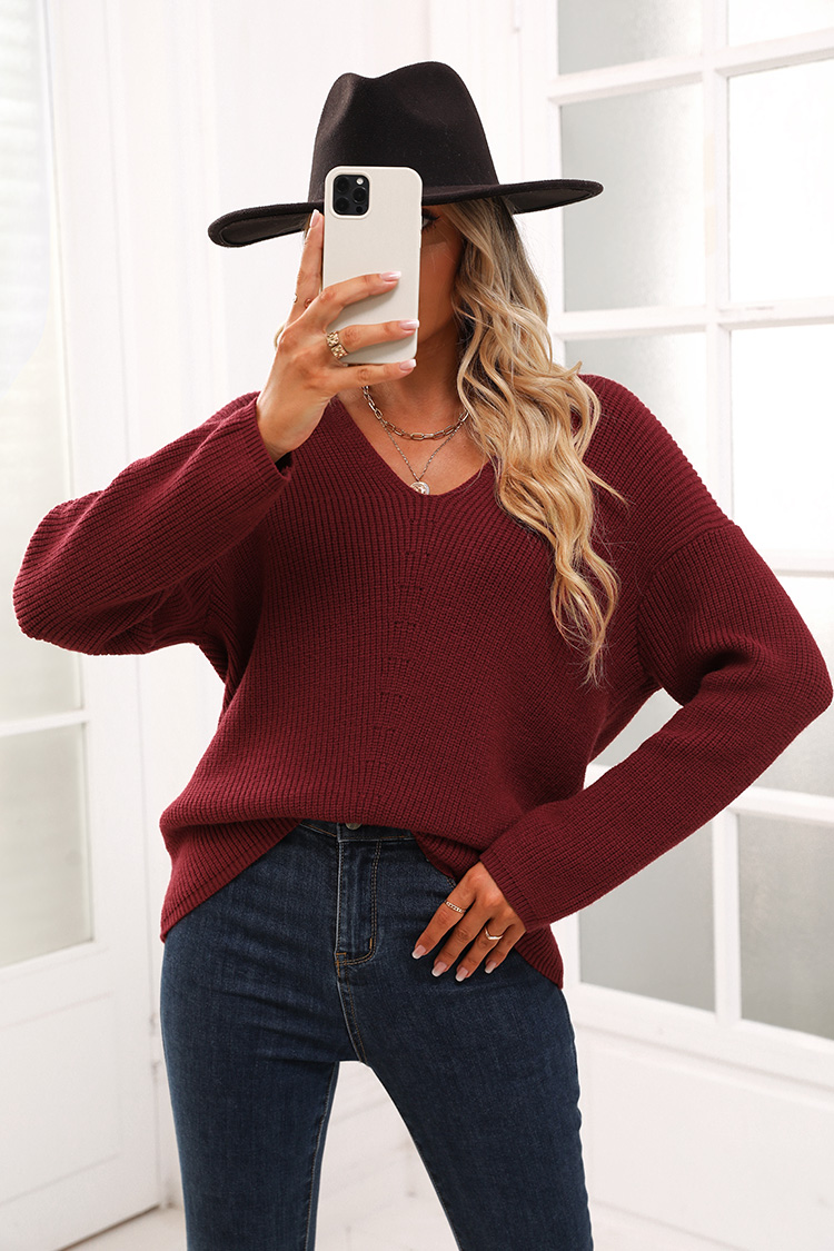 Horizon V-Neck Drop Sleeve Sweater