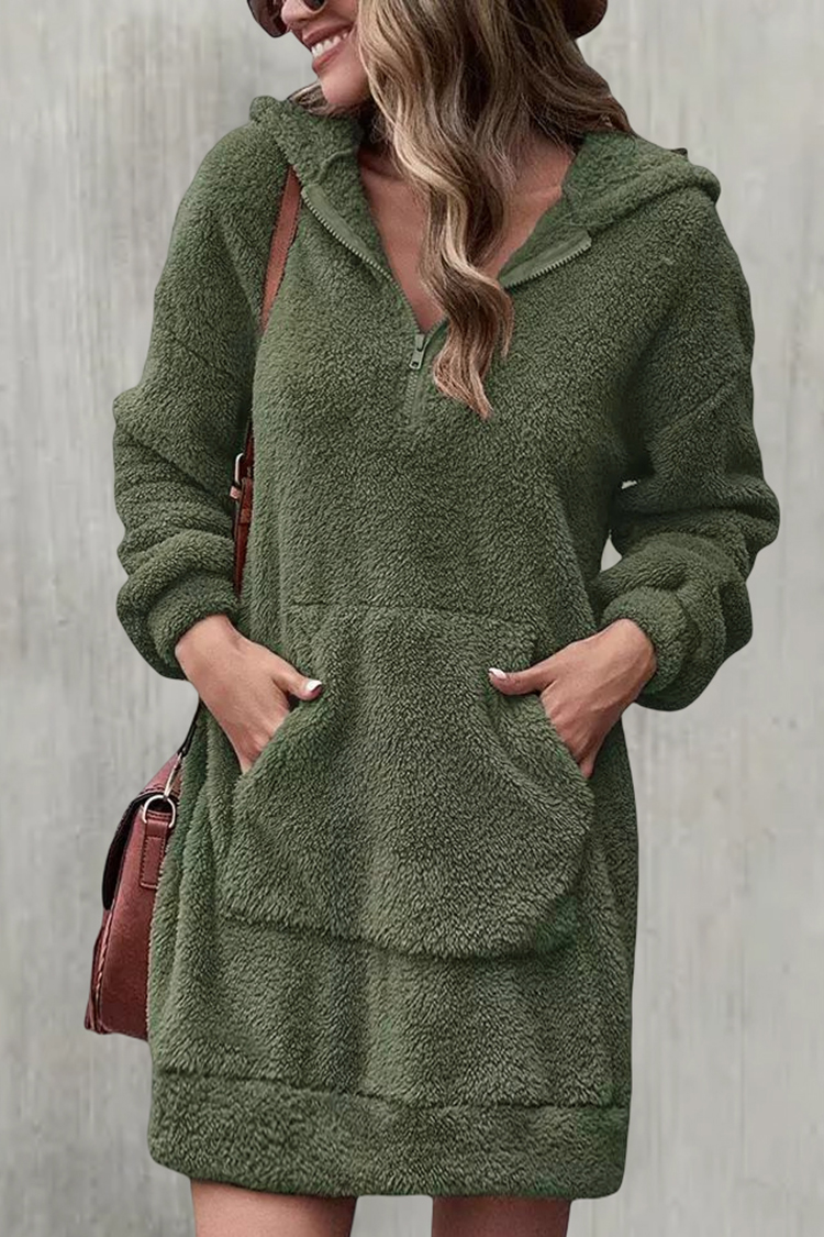 Caye Faux Shearling Sweater Dress