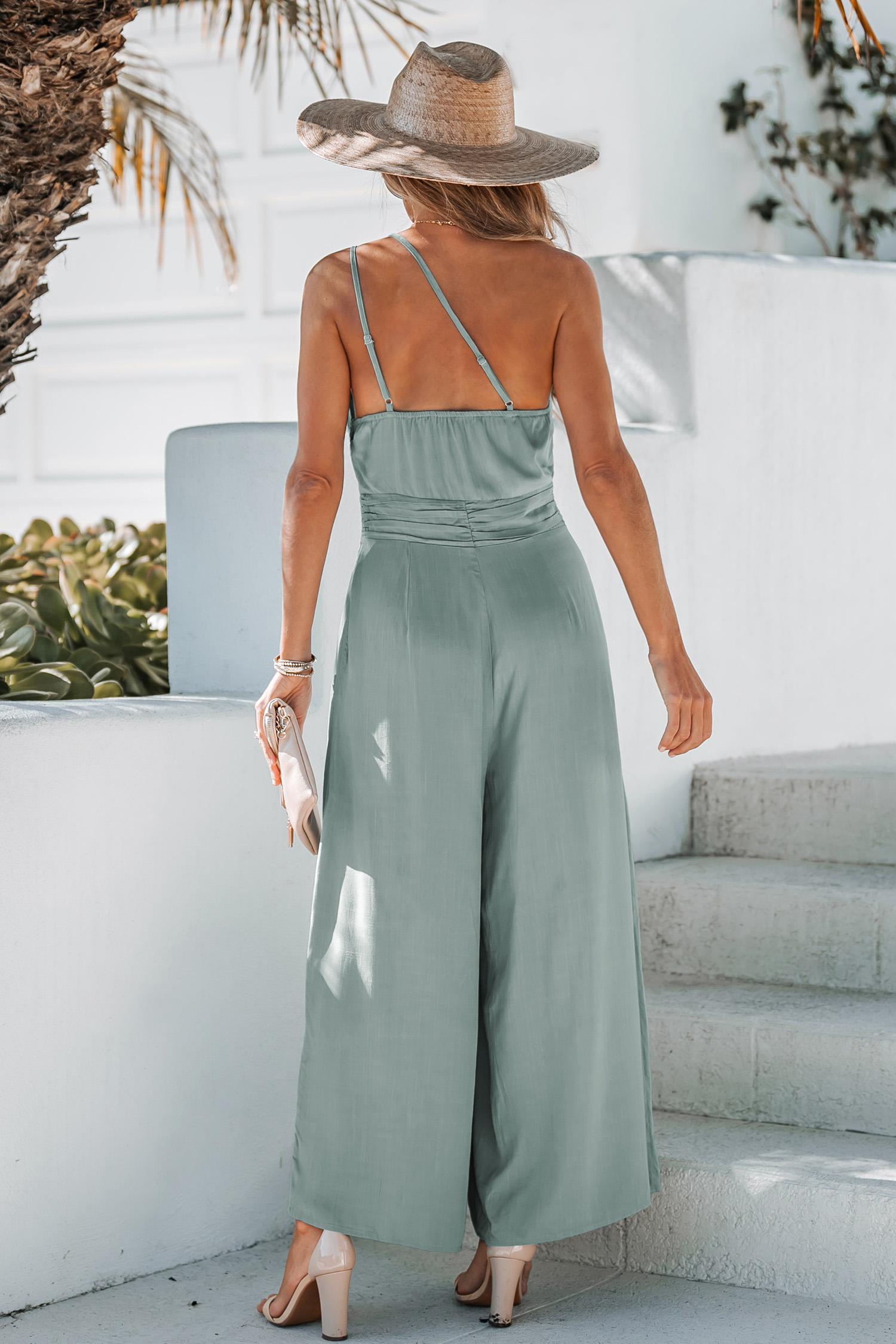 One-Shoulder Wide Leg Jumpsuit