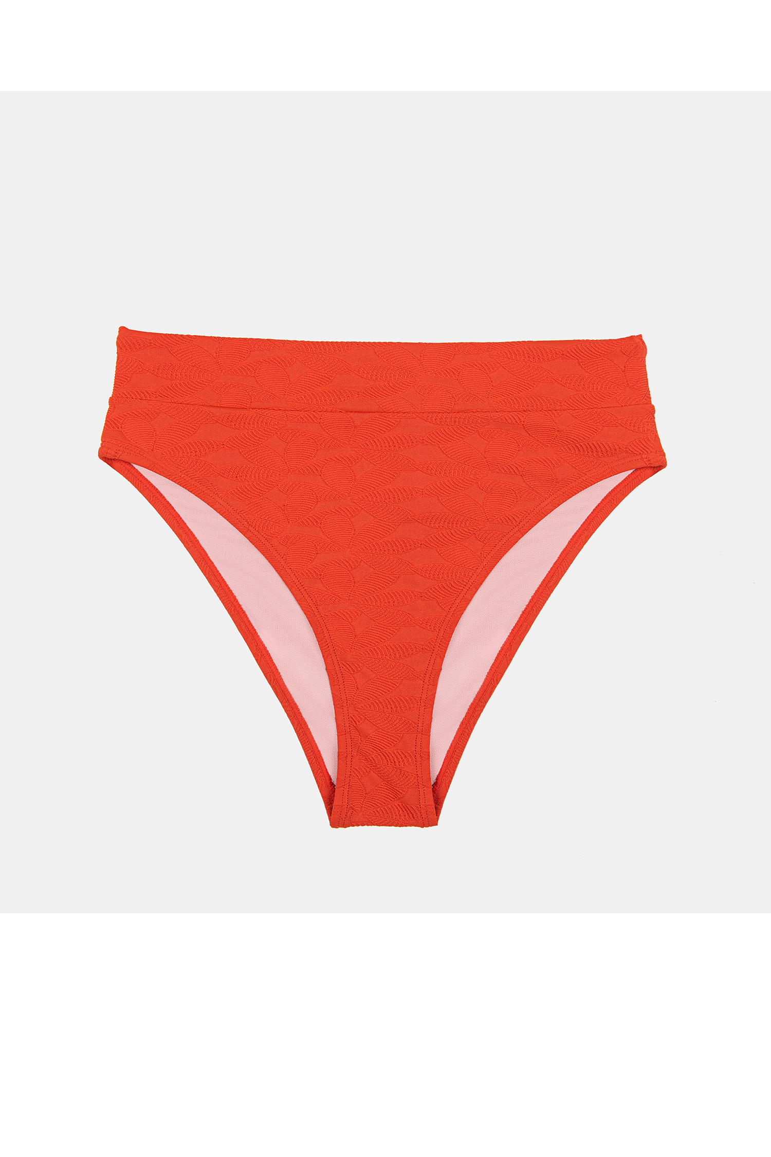 Gebänderte Cheeky Jacquard Bikinihose mit hoher Taille-Cupshe Deutschland