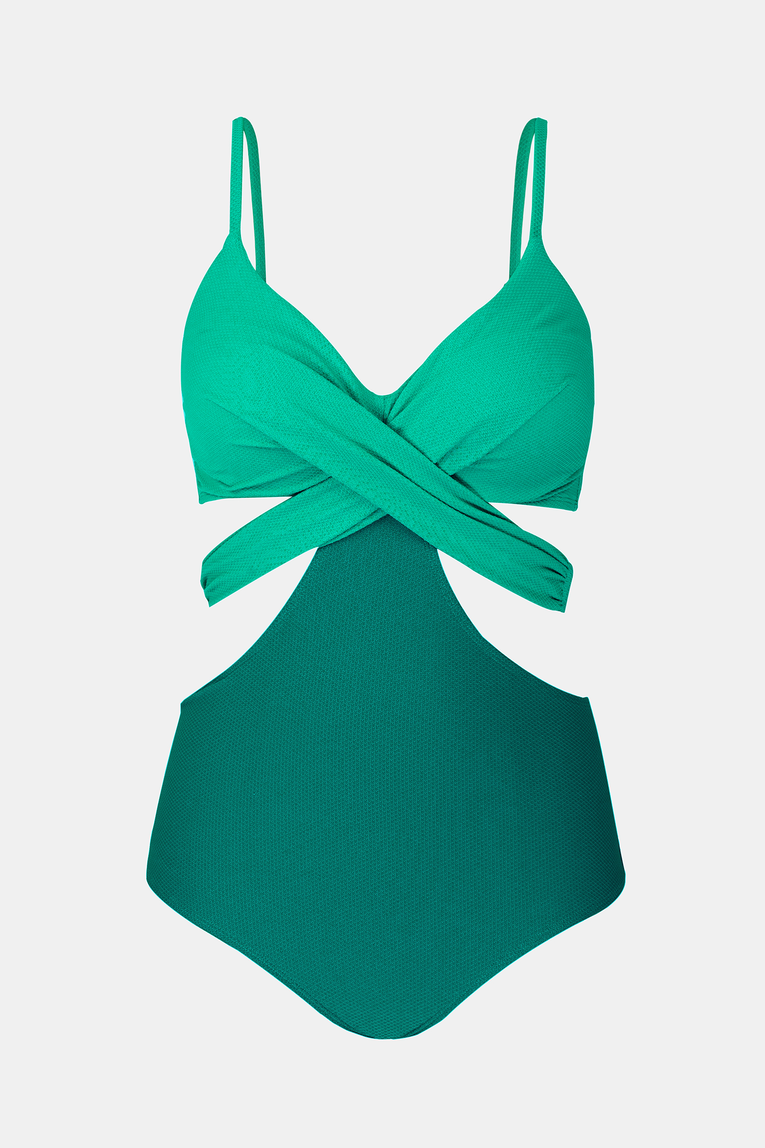 Salty Reef Texture Wrapped Cutout One Piece Swimsuit