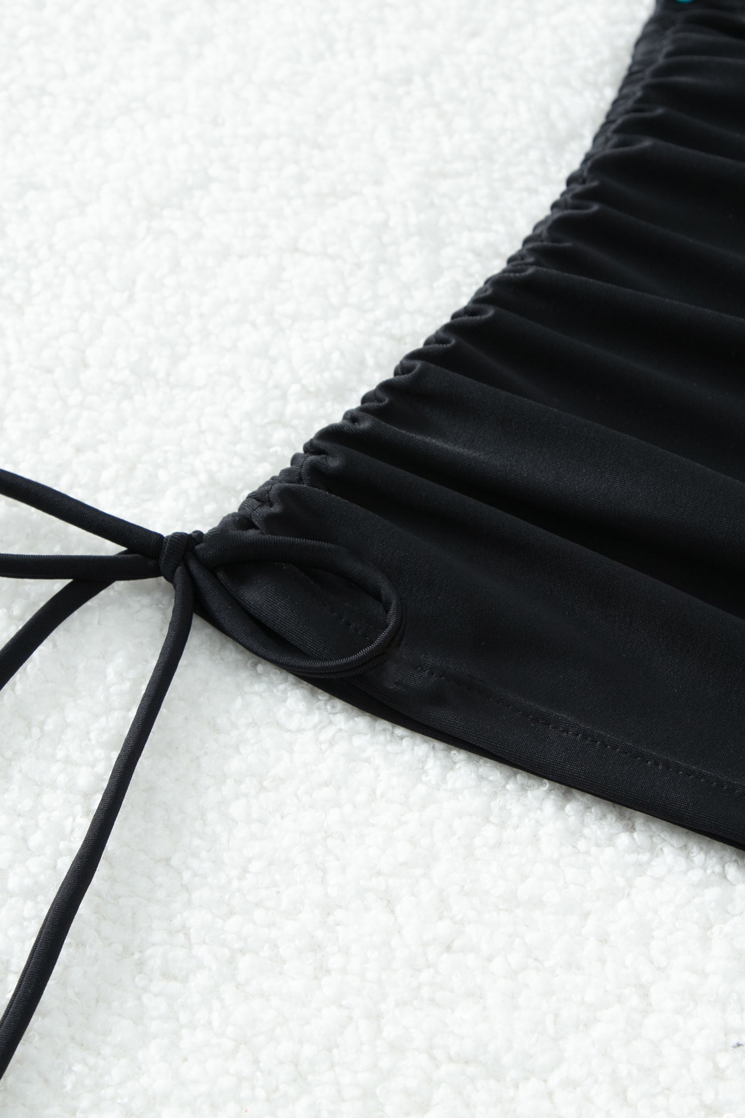 Abstract Print Ruched Drawstring Tankini & Cheeky Set