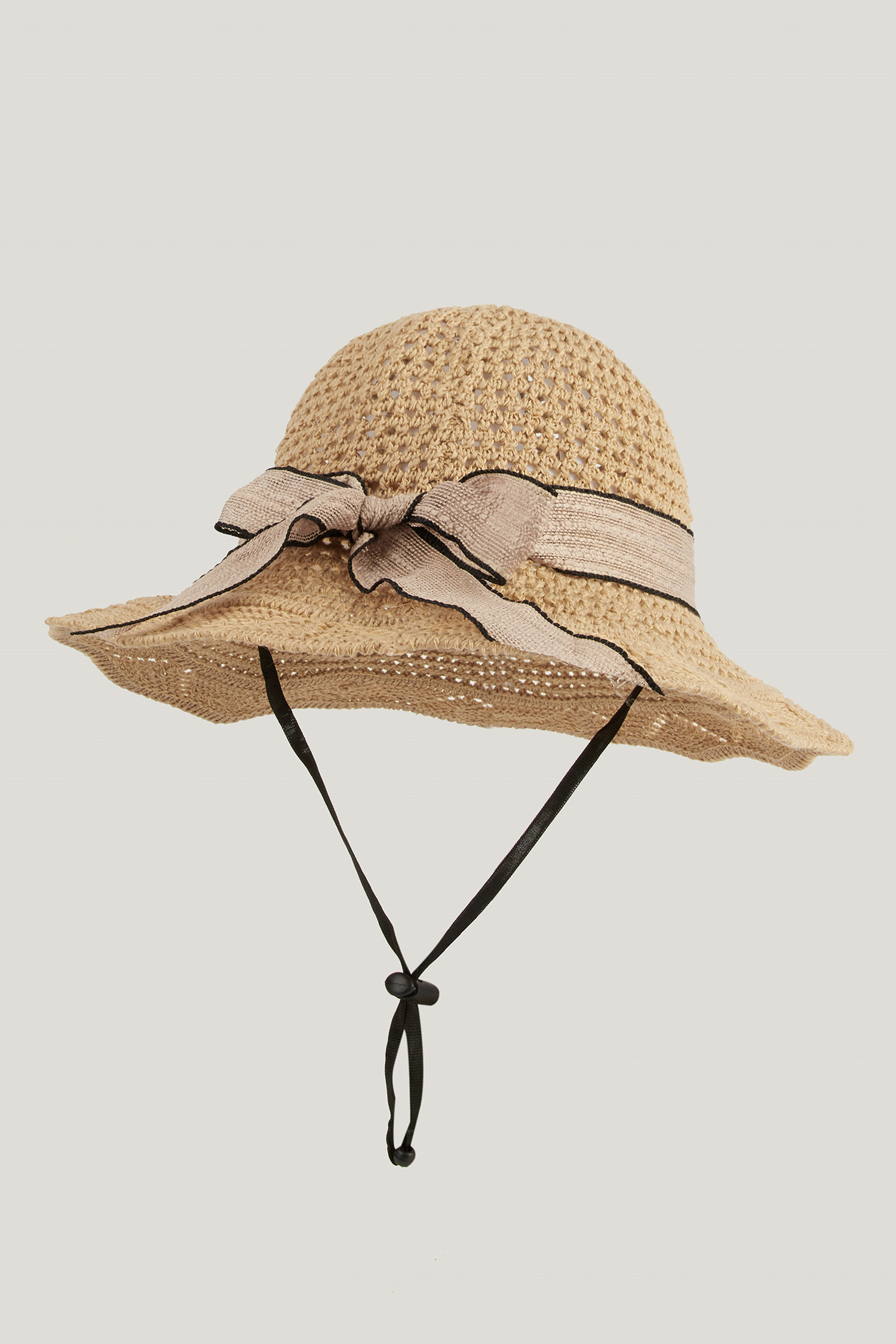 Wide Brim Ribbon Straw Hat