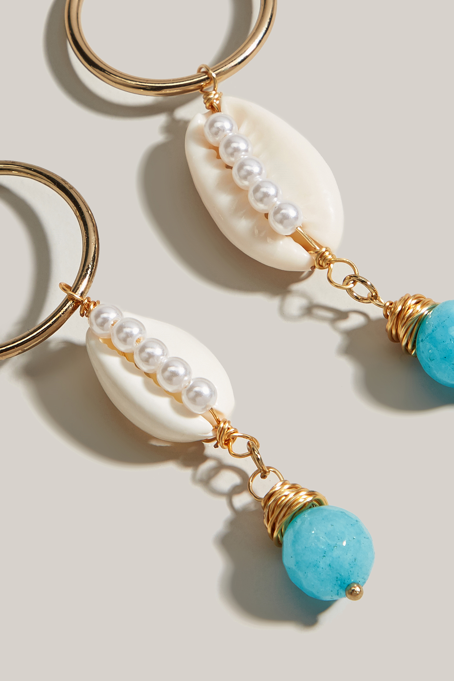 Gold-Tone & Faux Stone Hoops