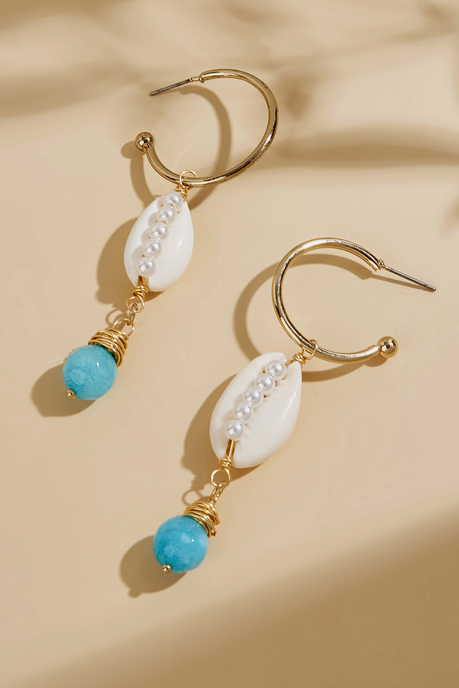 Gold-Tone & Faux Stone Hoops