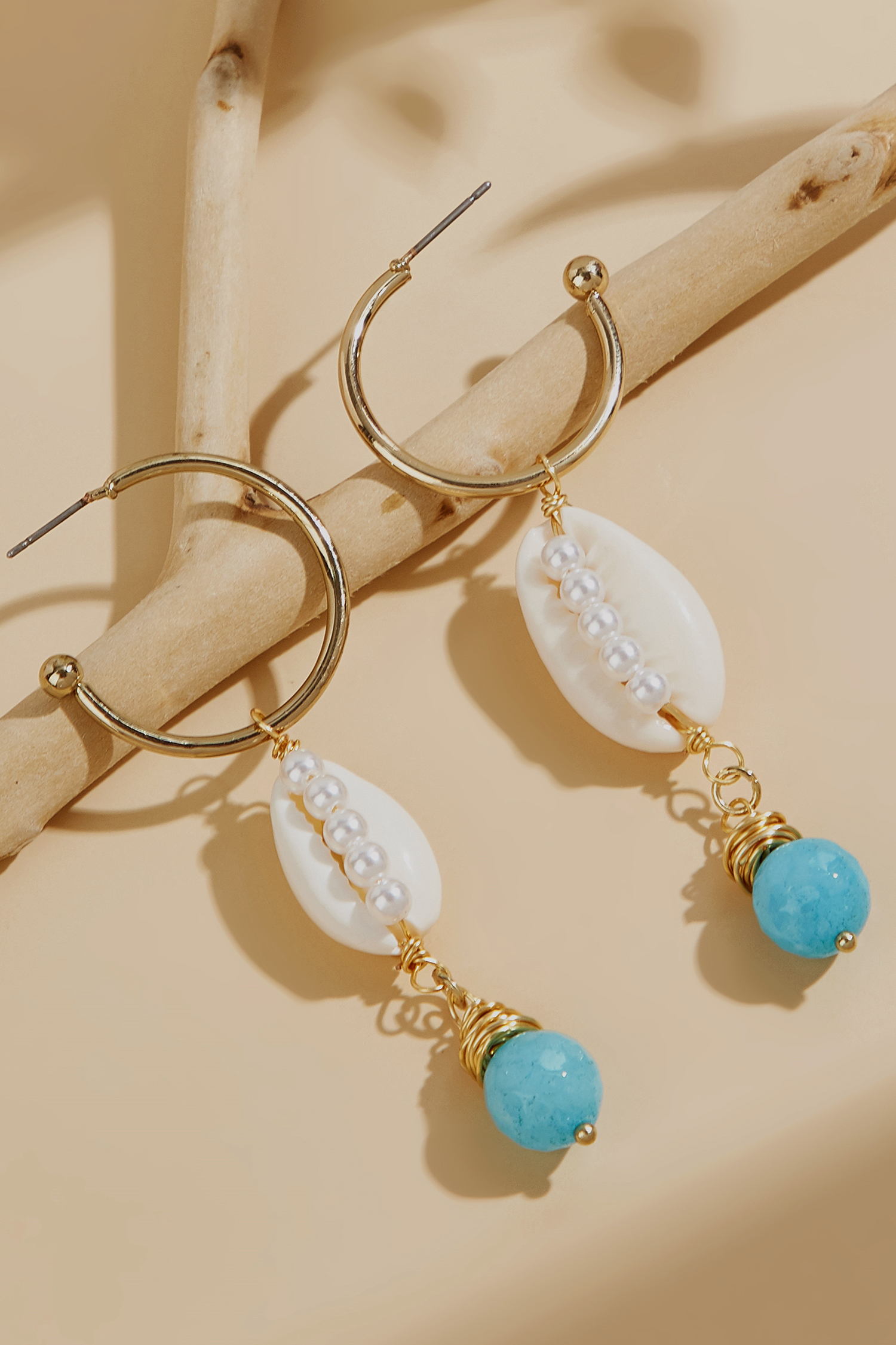 Gold-Tone & Faux Stone Hoops