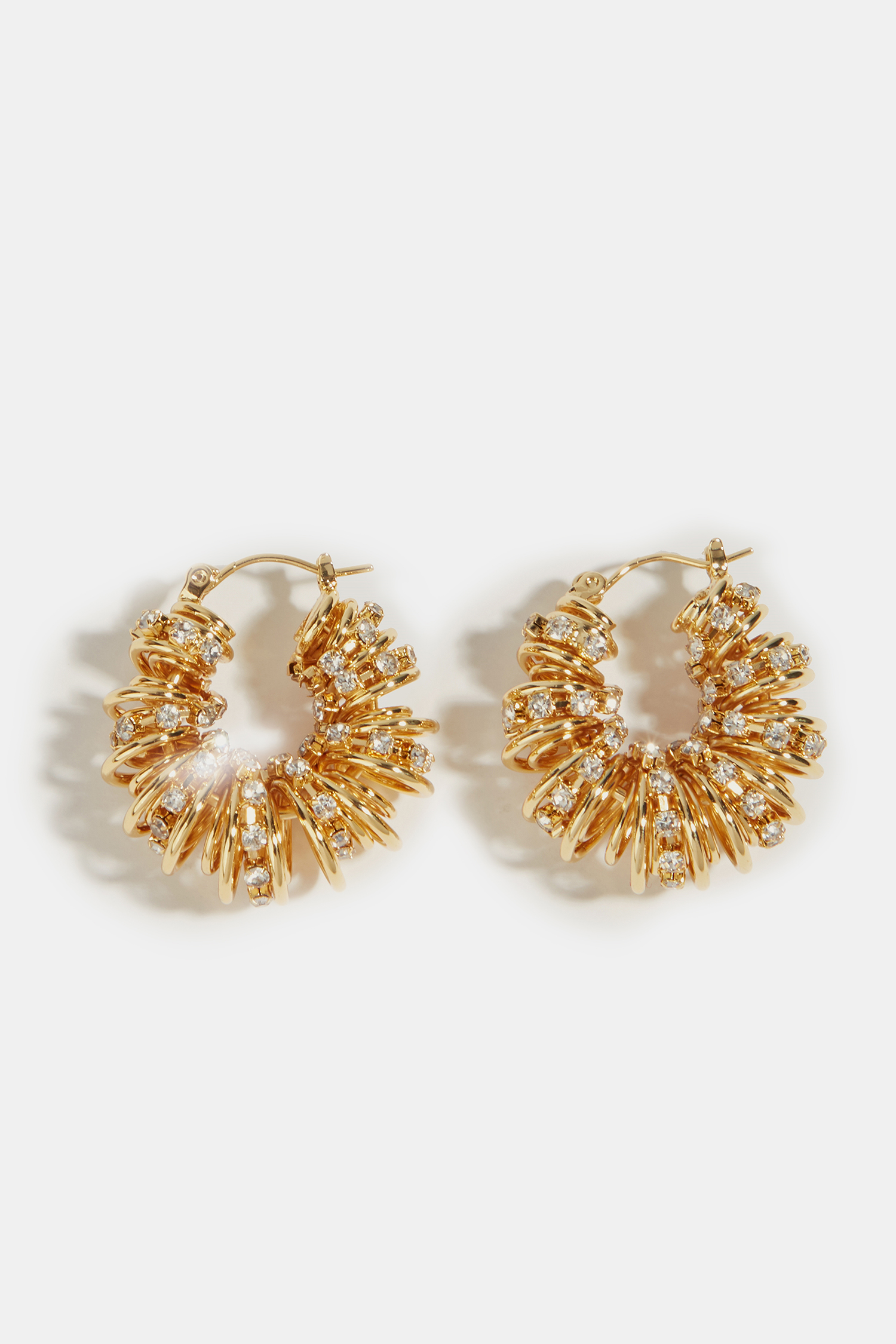 Clear Crystal Gold-Tone Hoops