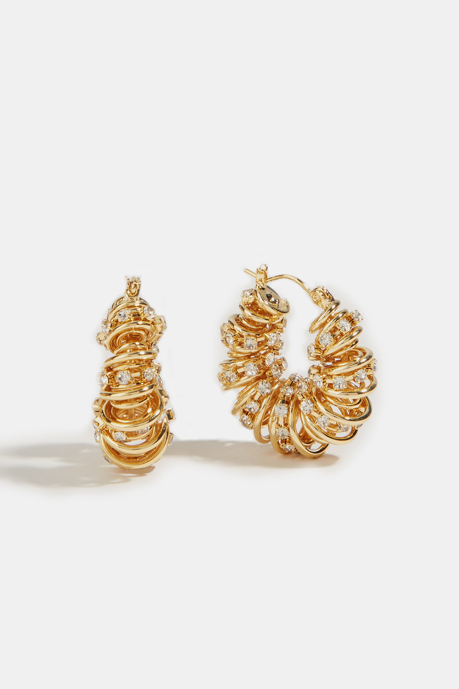 Clear Crystal Gold-Tone Hoops