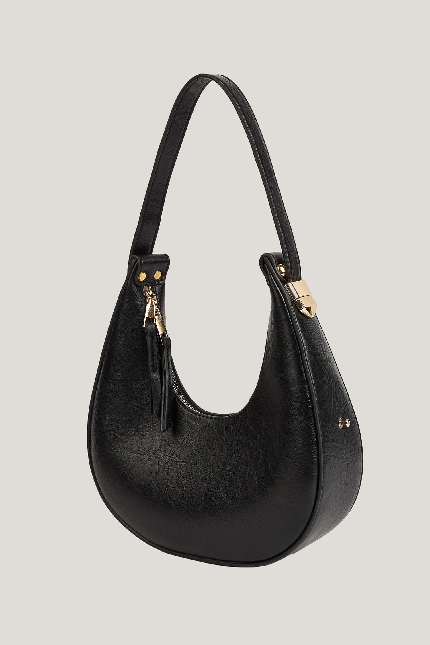Faux Leather Crescent Moon Bag