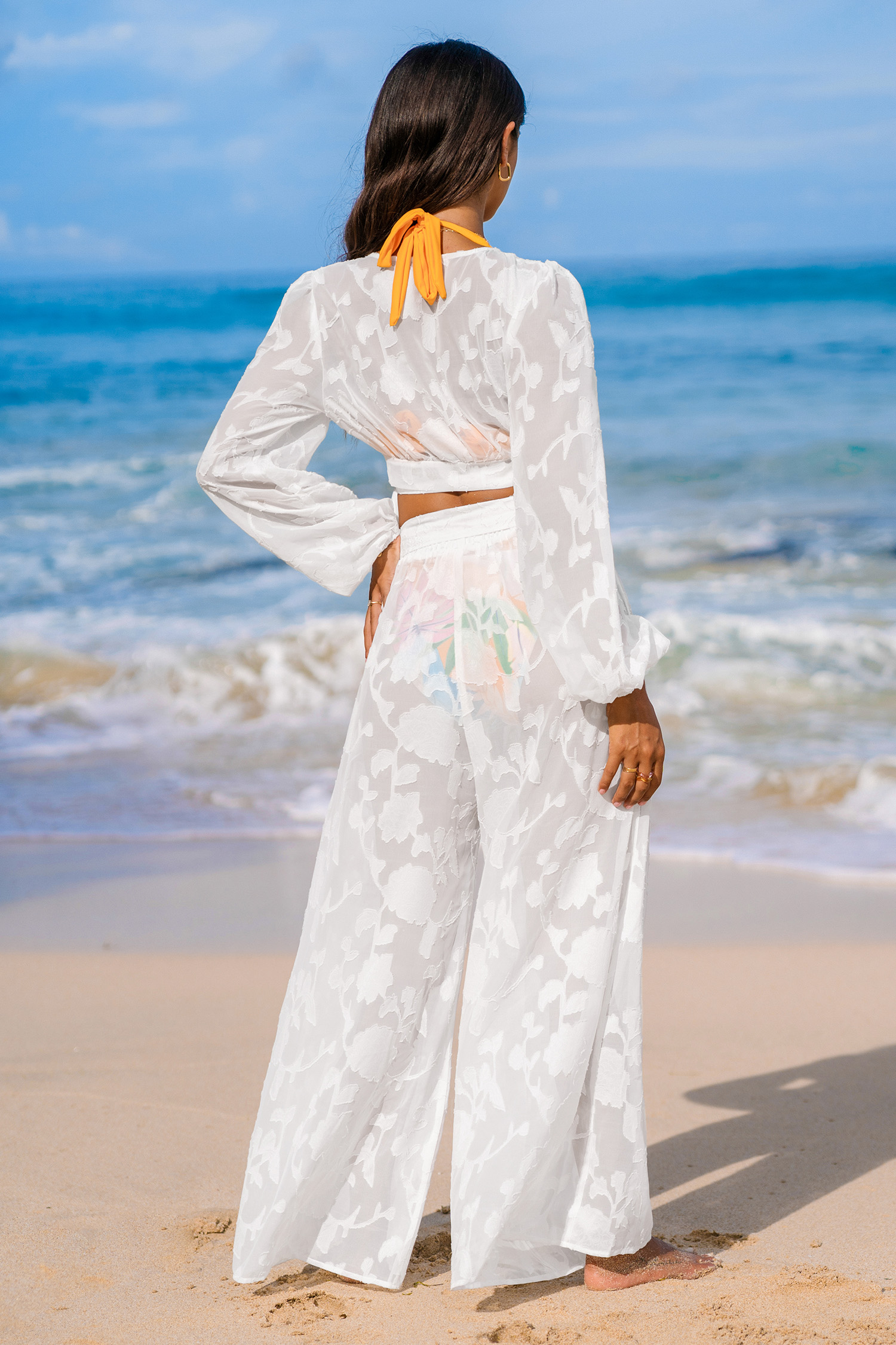 White Wide Leg Beach Bottoms